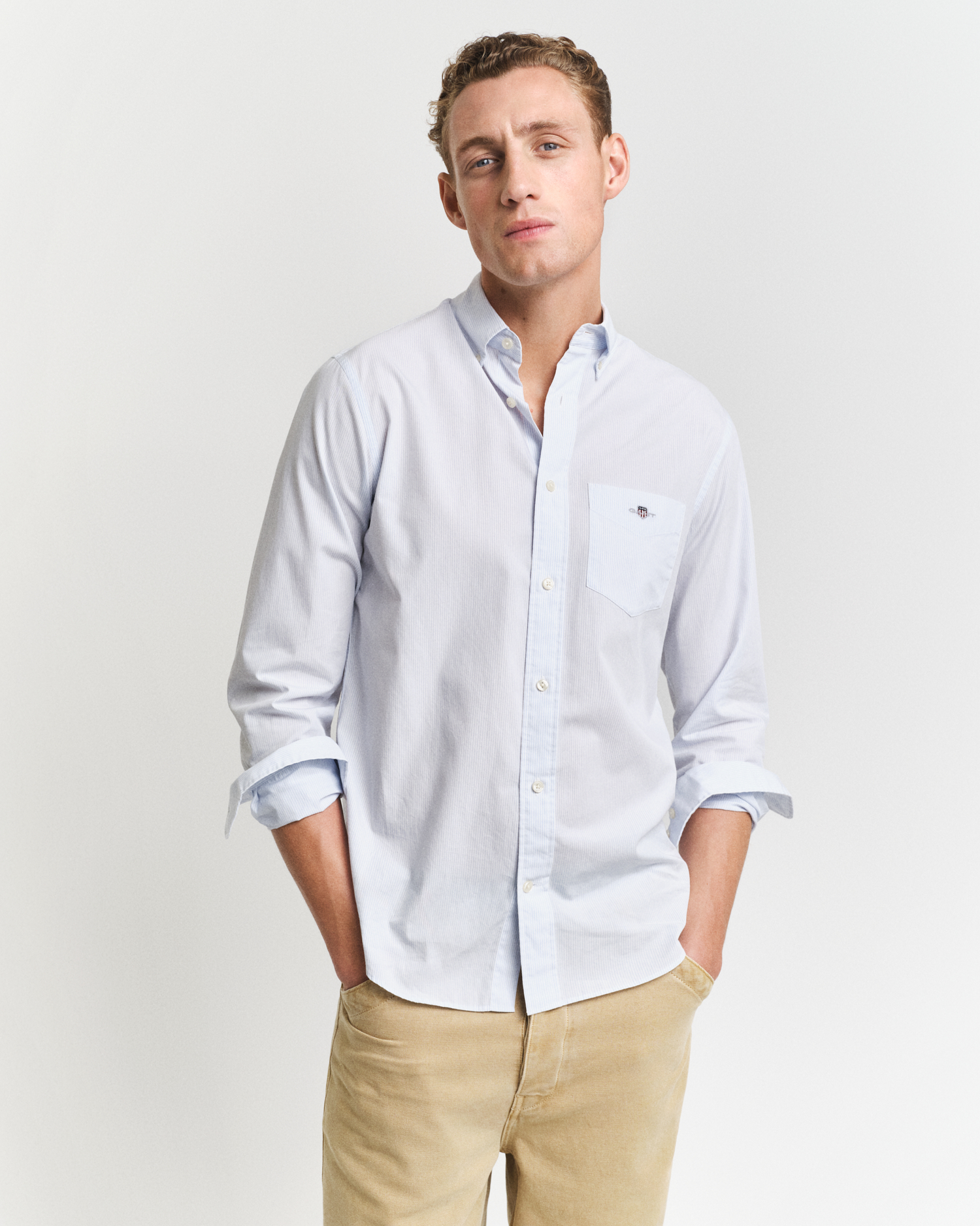 Regular Fit Classic hemd met Bankerstreep van poplin - GANT