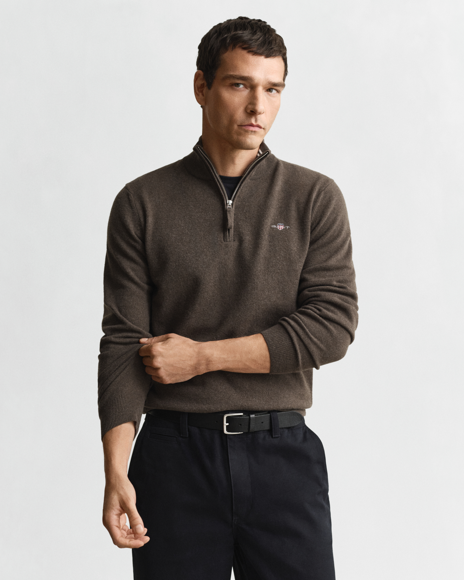 Pull à demi-zip en laine d'agneau ultra-fine - GANT